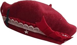 Generico Bonnet pour femme, chapeau dhiver en laine chaude pour costume | d&eacute;cor&eacute; de motifs fran&ccedil;ais | pour femme, fille et adulte, id&eacute;es cadeaux pour No&euml;l, Sai