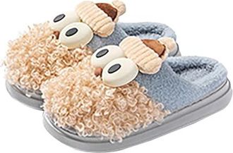 Generic Pantoufles de No&euml;l pelucheuses pour homme et femme - Chaussons dint&eacute;rieur et dext&eacute;rieur en peluche - Chauds et respirants - L&eacute;gers et d&eacute;contract&eacute;s, bl