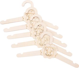 Cabilock 5 Stück Holz-Baby-kleiderbügel Mit Löwen-Tier-Designs, Niedliche Kinder-kleiderbügel Für Kleinkinder, Säuglings-kleiderbügel Für Kindergarten-Baby-Kle