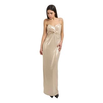 Fracomina Femme, Robes, Jaune, Taille: 38 FR Long Slim Sleeveless Dress