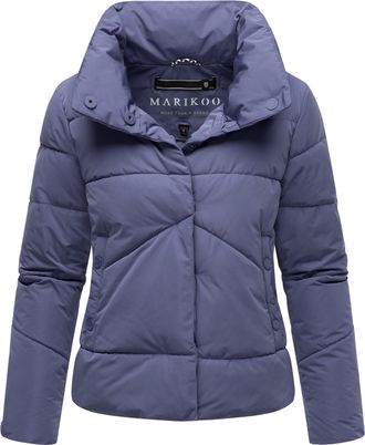 Marikoo kurze Damen Steppjacke mit Kragen & Druckkn&ouml;pfen - Jalliaa