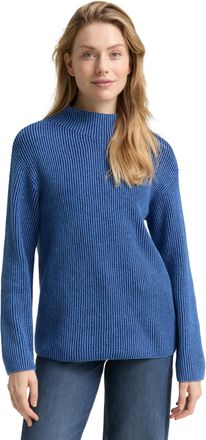 Tom Tailor Damen 1045345 Pullover, 39116-Beacon Blue Rib Structure, 3XL
