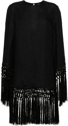 Taller Marmo Femme, Robes, Noir, Taille: 38 FR Asymmetric Fringed Dress