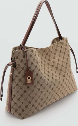 Mango Sac seau jacquard marron moyen - Femme - Taille unique - MANGO