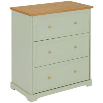 Atmosphera Atmosphera - Commode Moh&eacute;a vert c&eacute;ladon 3 tiroirs cr&eacute;ateur dint&eacute;rieur