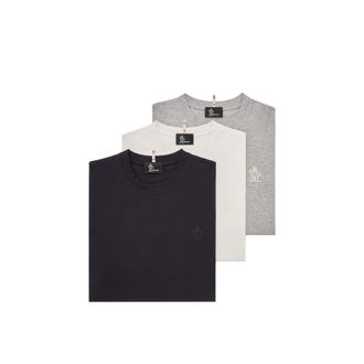 Moncler Moncler Logo Patch Cotton Blend T-shirt (three Pack), Men, Black, Size: 3xl