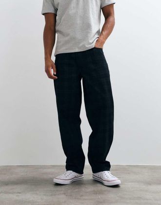 HUF Cromer pantalon ample &agrave; carreaux noir