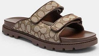 Coach Sandale Aus Signature-Acquard Mit Zwei Riemen