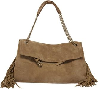 Orciani Femme, Sacs, Beige, Taille: ONE Size Venus Fringe Midi Shoulder Bag