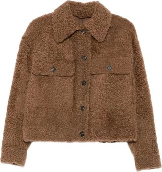 Brunello Cucinelli Femme, Vestes, Brun, Taille: 36 FR Veste Effet Shearling