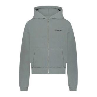 Flaneur Fl&acirc;neur, Homme, Sweatshirts et sweats &agrave; capuche, Gris, Taille: XL Logo Zip Through Sweat &agrave; capuche