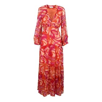 Dondup Langes Kleid mit elastischer Taille - - Dresses - Damen - Rot - S
