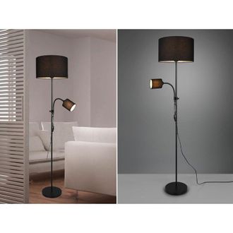 Trio Leuchten Trio Lighting - Stehleuchte owen Flexarm Leselicht Metall & Stoffschirm Schwarz, Höhe 160cm