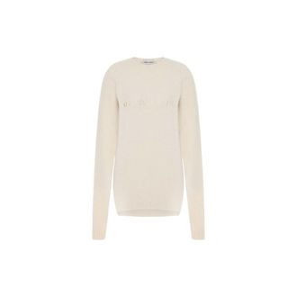 Alberta Ferretti Femme, Pulls, Beige, Taille: 42 FR Logo Cashmere Sweater