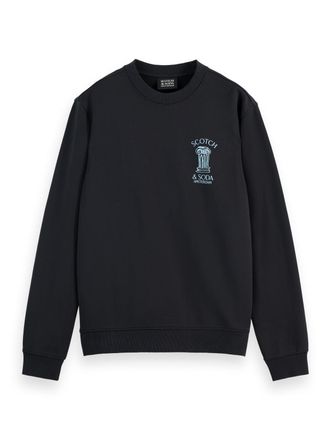 Scotch & Soda Left Chest Artwork Sweatshirt Herren Sweatshirt, Black, XXL