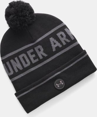 Under Armour Drive mit Bommel Beanie für Herren Schwarz / Castlerock / Castlerock EINHEITSGRÖSSE