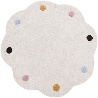 Beliani Beliani - Teppich Beige u. Mehrfarbig Baumwolle &oslash; 120 cm Keksform Gepunktet Kurzhaar Kurzflor Modernes Design Kinderteppich f&uuml;r Fu&szlig;bodenheizung