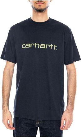 Carhartt Work in Progress Homme, Tops, Bleu, Taille: XL S/S Script T-Shirt