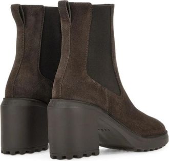 Hogan Suede Platform Boot - Brown