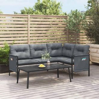 vidaXL Salon de jardin 2 pcs anthracite acier Vidaxl