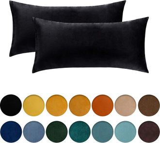 Miulee 2er Set Samt Kissenbezug Kopfkissenbezug 40x80 cm Kissenh&uuml;lle Dekokissen Kissenbez&uuml;ge Bettkissenbezug Samtkissen Couchkissen Bezug Bez&uuml;ge f&uuml;r Sofa Bet