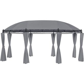 vidaXL Vidaxl - Tonnelle avec rideaux 520x349x255 cm Anthracite