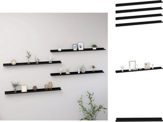vidaXL Wandregale 4 Stk. Schwarz 115x9x3 cm - Wandregal - Schwarzes Wandregal - Regal Schwarz - M&ouml;bel F&uuml;r Die Wand - Modernes Wandregal