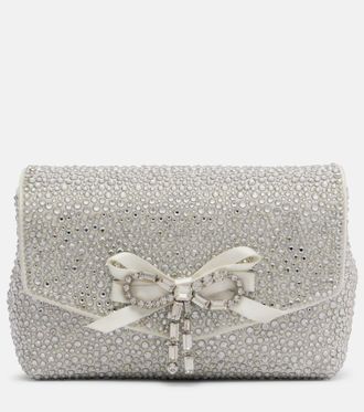Jimmy Choo London Clutch Soft Bow Mini aus Satin mit Kristallen