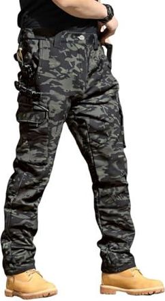 Generic Pantalon tactique dhiver doubl&eacute; en polaire pour homme, cargo, imperm&eacute;able, r&eacute;sistant aux d&eacute;chirures et extensible, pantalon de travail multi-poches po