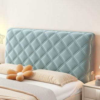Generic Dicke Gesteppte staubdichte Schutzh&uuml;lle aus dickem Samt BBB f&uuml;r Doppelbett Einzel Kingsize Betten Bettkopfteil Bezug mit Tasche f&uuml;r Schlafzimmerdekora