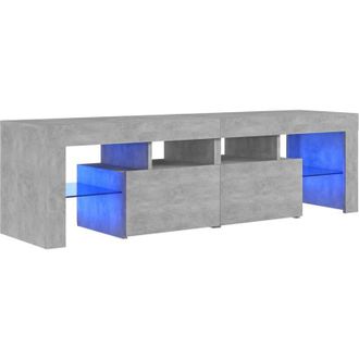 Les Tendances Meuble TV avec lumi&egrave;res LED Gris b&eacute;ton 140x35x40