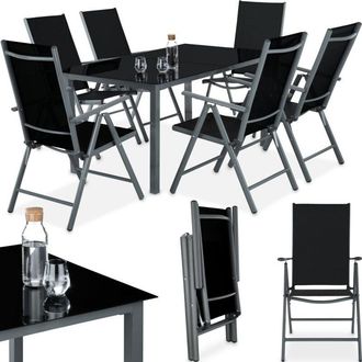 TecTake Tectake - Salon de jardin aluminium 6 places - gris anthracite