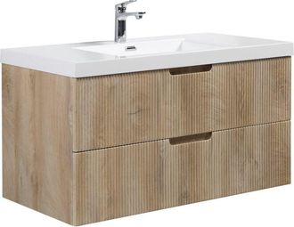 Badplaats Badezimmer Badm&ouml;bel-Set Thermis 100 cm - Eiche Hell - Badezimmer