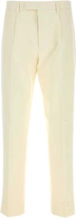 Ermenegildo Zegna Homme, Pantalons, Blanc, Taille: XL Pantalon en Coton et Laine