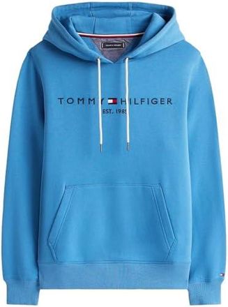 Tommy Hilfiger Sweat &agrave; capuche en polaire brod&eacute; avec logo Tommy embl&eacute;matique pour homme, collection 2024, taille M, noir, Day Break Bleu, Medium