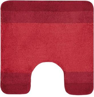 Spirella Toilettenmatte Polyester Balance - rutschfeste Sicherheit - 55 x 55 cm - Rot - Waschmaschinenfest bei 40&deg;C - 90% Polyester, 10% Acryl - Komfort und Si