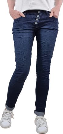 Buena Vista Malibu Stretch Damen Jeans Hose, Dunkelblau, Knopfleiste, 5 Taschen (DE/NL/SE/PL, Alphanumerisch, XL, Regular, Regular, Dark Stone)