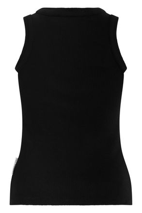 Des_Phemmes Womens Sleeveless Cotton Rib Top - Black Vests & Tank Tops