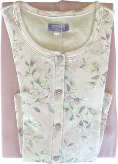 Linclalor Pyjama femme Interlock coton dhiver Séraphin et ouvert en avant, Rose Aurora, 44