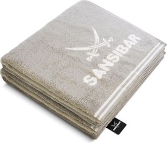 Sansibar Duschtuch 2er Set 80x150 cm 100% Baumwolle Handtuch Doubleface Frottiertuch Zweifarbig Taupe/Sand