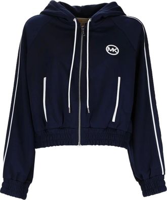 Michael Kors Femme, Sweatshirts et sweats &agrave; capuche, Bleu, Taille: 42 FR Zip-throughs