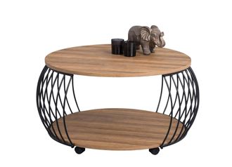 M2 Kollektion Peking 2 Couchtisch/Sofatisch, MDF, H&ouml;he 47cm, Durchmesser 80cm