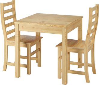 Erst-Holz Essecke mit Tisch und 2 Stühle Kiefer Natur Massivholz 90.70-50 B -Set 21