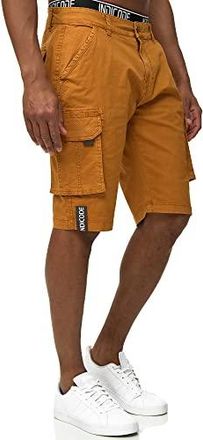 Indicode Hommes Coeur Cargo Shorts | Pantalon Court &agrave; 6 Poches en 98% Coton Honey M