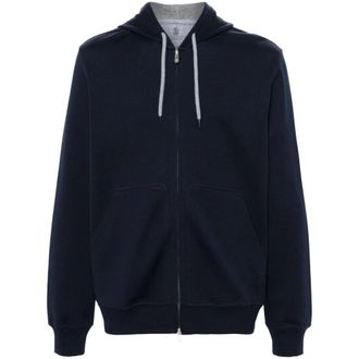 Brunello Cucinelli Zip-Up Hoodie - - Sweatshirts & Hoodies - Herren - Blau - S