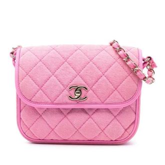 Chanel Pre-owned Vintage Quilted Denim Crossbody - Femme - Pre-owned - Rose - Taille: ONE Size