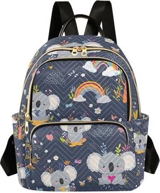 Mnsruu Mini sac à dos pour femme, motif koala, arc-en-ciel, nuage, petit sac à dos tendance pour femme, sac à dos décontracté, Multi127, M