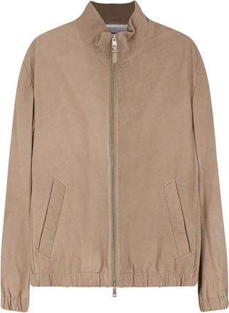 HUGO BOSS Blouson En Cuir - Beige