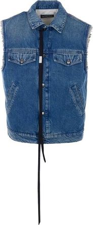 Ann Demeulemeester Homme, Vestes, Bleu, Taille: XL Gilet &agrave; Boutons