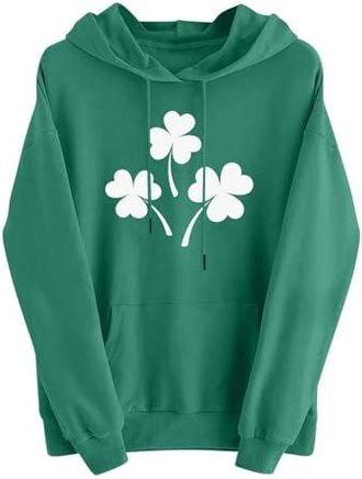 Generic Sweats &agrave; capuche pour femme, pull pour femme, pull &agrave; cordon de serrage avec poches et capuche, hauts &agrave; manches longues, pull d&eacute;contract&eacute; vert &agrave; capuch